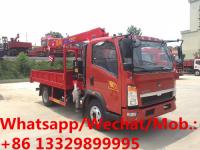 China best seller SINO TRUK HOWO 4*2 LHD 95hp Euro 5 2T telescopic boom mounted on truck for sale,customized truck with crane for sale