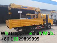China HOT SALE! SINO TRUK HOWO 6.3T telescopic crane boom mounted on truck for sale, HOWO cargo truck with crane for sale for sale