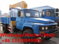 China customized dongfeng 140 long head 4tons telescopic crane boom mounted on truck for sale, 4tons cargo truck with crane for sale