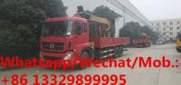 China Dongfeng tianlong 8*4 350hp Euro 5 16tons telescopic crane mounted on truck for sale, cargo truck with crane for sale for sale