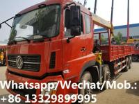 China Dongfeng tianlong 8*4 350hp Euro 5 16tons telescopic crane mounted on truck for sale, cargo truck with crane for sale for sale