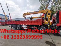 China SHACMAN brand 8*4 LHD 12tons-16tons telescopic crane boom mounted on truck for sale, cargo truck with crane for sale for sale