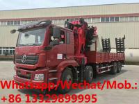 China high quality and best price SHACMAN delong 8*4 LHD 340hp 30T knuckle crane boom mounted on truck for sale, truck crane for sale