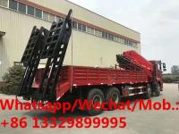 China high quality and best price SHACMAN delong 8*4 LHD 340hp 30T knuckle crane boom mounted on truck for sale, truck crane for sale