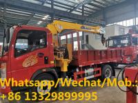 China customized SINO TRUK HOMAN 130hp Euro 5 diesel 4tons cargo truck with crane for sale, telescopic crane boom on truck for sale