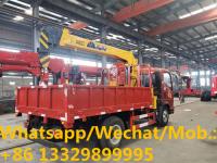 China customized SINO TRUK HOMAN 130hp Euro 5 diesel 4tons cargo truck with crane for sale, telescopic crane boom on truck for sale