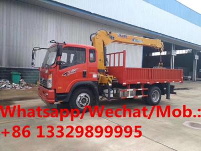 China cheapest SINO TRUK WANGPAI 4*2 LHD 5tons telescopic crane boom mounted on truck for sale, truck mounted with crane for sale