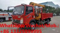China cheapest SINO TRUK WANGPAI 4*2 LHD 5tons telescopic crane boom mounted on truck for sale, truck mounted with crane for sale