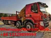 China customized LIUQI brand 8*4 350hp diesel 16tons knuckle crane boom mounted on truck for sale, cargo truck with crane for sale
