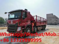China customized LIUQI brand 8*4 350hp diesel 16tons knuckle crane boom mounted on truck for sale, cargo truck with crane for sale
