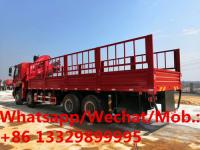 China customized LIUQI brand 8*4 350hp diesel 16tons knuckle crane boom mounted on truck for sale, cargo truck with crane for sale