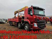 China Customized liuqi 8*4 LHD 14TONS telescopic crane boom mounted on truck for sale, cargo truck with telescopic crane for sale