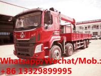 China Customized liuqi 8*4 LHD 14TONS telescopic crane boom mounted on truck for sale, cargo truck with telescopic crane for sale