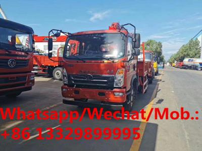 China customized SINO TRUK HOMAN 4*2 LHD 5tons telescopic crane boom mounted on truck for sale, cargo truck with crane for sale