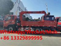 China customized SINO TRUK HOMAN 4*2 LHD 5tons telescopic crane boom mounted on truck for sale, cargo truck with crane for sale