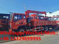 China customized SINO TRUK HOMAN 4*2 LHD 5tons telescopic crane boom mounted on truck for sale, cargo truck with crane for sale