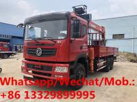 China HOT SALE! Dongfeng T5 6*4 LHD yuchai 240hp diesel 10tons telescopic cargo truck with crane, crane mounted on truck for sale