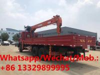 China HOT SALE! Dongfeng T5 6*4 LHD yuchai 240hp diesel 10tons telescopic cargo truck with crane, crane mounted on truck for sale