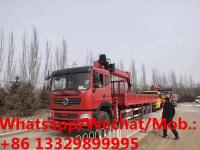 China HOT SALE! Dongfeng T5 6*4 LHD yuchai 240hp diesel 10tons telescopic cargo truck with crane, crane mounted on truck for sale