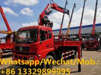 China best seller-dongfeng 4*2 LHD 180hp diesel Euro 5 8tons knuckles crane boom mounted on truck for sale, crane on truck for sale
