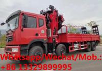 China Dongfeng T7 8*4 20TONS knuckle crane boom mounted on truck for sale, HOT SALE! 20tons cargo truck with crane for sale