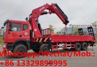 China Dongfeng T7 8*4 20TONS knuckle crane boom mounted on truck for sale, HOT SALE! 20tons cargo truck with crane for sale