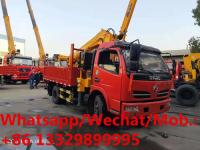 China HOT SALE! Best price DONGFENG 4*2 LHD 3.5tons telescopic crane boom mounted on truck for sale, cargo truck with crane for sale
