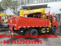 China HOT SALE! Best price DONGFENG 4*2 LHD 3.5tons telescopic crane boom mounted on truck for sale, cargo truck with crane for sale