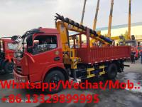 China HOT SALE! Best price DONGFENG 4*2 LHD 3.5tons telescopic crane boom mounted on truck for sale, cargo truck with crane for sale