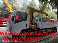 China Customized ISUZU brand 4*2 700P 190hp diesel 5tons telescopic crane boom mounted on truck for sale, truck with crane for sale