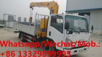 China ISUZU 700P 4*2 LHD 4tons telescopic crane boom mounted on truck, high quality ISUZU 4T telescopic cargo truck with crane for sale