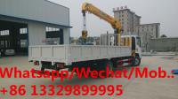 China ISUZU 700P 4*2 LHD 4tons telescopic crane boom mounted on truck, high quality ISUZU 4T telescopic cargo truck with crane for sale