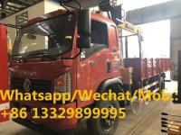 China customized high quality and best price Dongfeng YUHU 4*2 LHD Euro 5 6.3ts truck with crane, cargo truck with crane for sale