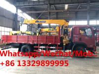 China customized high quality and best price Dongfeng YUHU 4*2 LHD Euro 5 6.3ts truck with crane, cargo truck with crane for sale