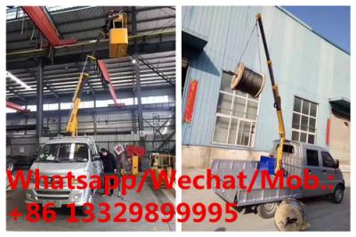 China cheapest price new smallest zhongqi gasoline 1tons cargo truck with crane for sale, mini new truck with crane for sale for sale