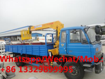 China HOT SALE! high quality and competitive price Dongfeng 6.3tons telescopic crane boom mounted on truck,  truck crane for sale