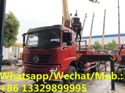 China Dongfeng brand 6*4 12tons-14tons telescopic crane boom mounted on truck for sale, cargo truck with crane for sale for sale