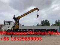 China SHACMAN Brand 6*4 LHD 240hp diesel Euro 5 10-12tons telescopic crane boom mounted on truck for sale, truck with crane for sale