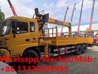 China best price dongfeng YULONG 6*4 12tons telescopic crane boom mounted on truck for sale, cargo truck with crane for sale