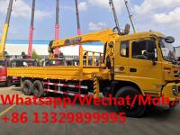 China best price dongfeng YULONG 6*4 12tons telescopic crane boom mounted on truck for sale, cargo truck with crane for sale