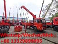 China DONGFENG TINAJIN 4*2 LHD 180hp diesel Euro  5 8tons telescopic cargo truck with crane for sale， truck with crane for sale