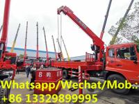 China DONGFENG TINAJIN 4*2 LHD 180hp diesel Euro  5 8tons telescopic cargo truck with crane for sale， truck with crane for sale