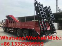China new SHACMAN M3000 336hp 30tons folded crane mounted on truck with hydraulic ladder for sale,truck mounted on crane for sale