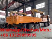 China SHACMAN brand 8*4 LHD 336hp diesel 16tons telescopic crane boom mounted on truck for sale, cargo truck with crane for sale