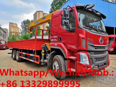 China LIUQI brand 6*4 LHD 12tons yuchai 290hp 12T telescopic crane boom mounted on truck for sale, caego truck with crane for sale