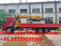 China LIUQI brand 6*4 LHD 12tons yuchai 290hp 12T telescopic crane boom mounted on truck for sale, caego truck with crane for sale