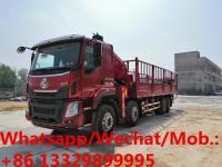 China high quality and best price Customized liuqi brand 8*4 LHD 350hp diesel folded truck with crane for sale, for sale