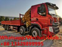 China high quality and best price Customized liuqi brand 8*4 LHD 350hp diesel folded truck with crane for sale, for sale