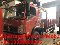 China HOT SALE! cheapest price dongfeng yuhu 140hp diesel Euro 5 5tons telescopic crane mounted on truck, truck with crane for sale