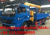 China HOT SALE! YUEJIN 4*2 diesel 3.2tons telescopic crane boom mounted on truck, Customized cheaper cargo truck with crane for sale